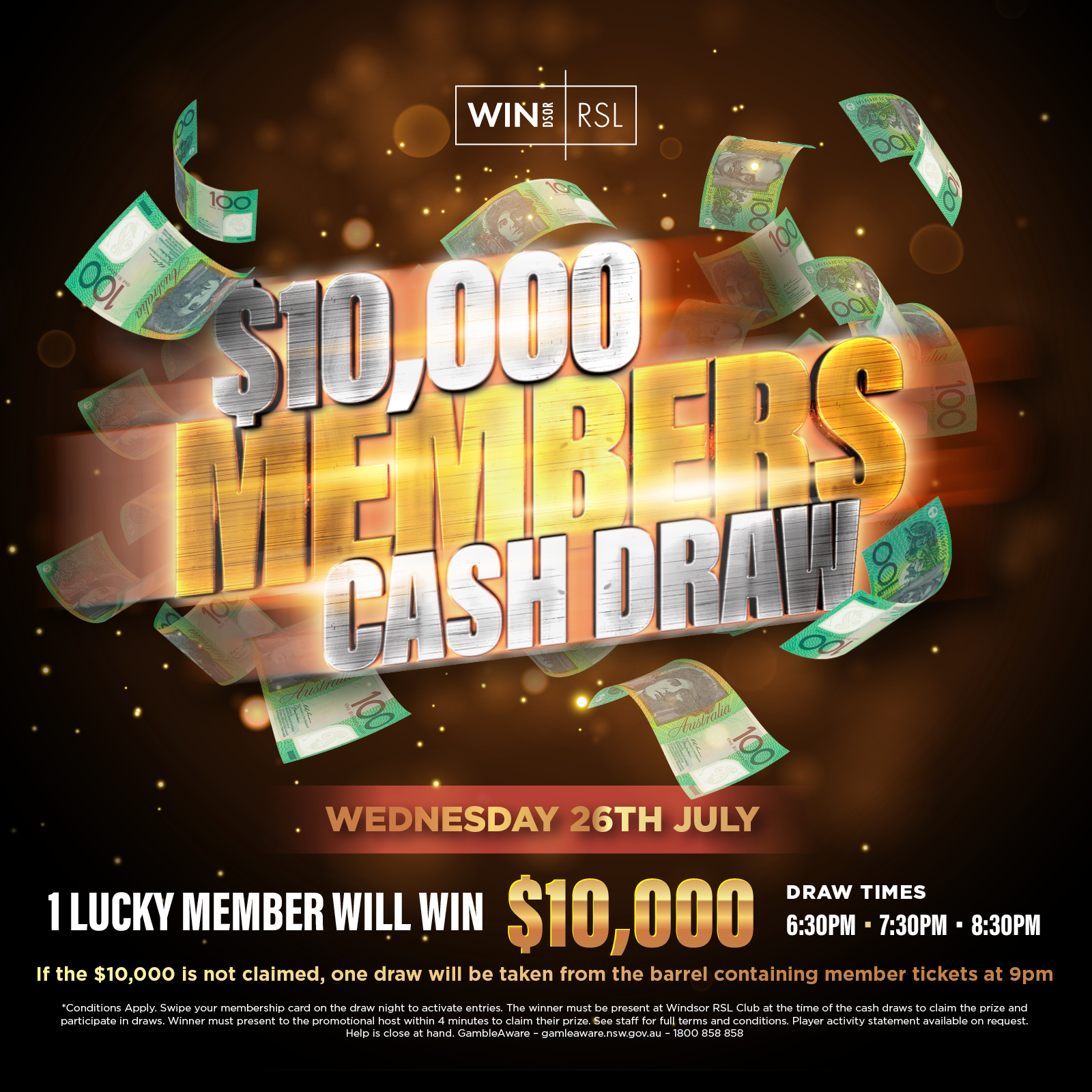 $10,000 Members Cash Draw - Windsor RSL