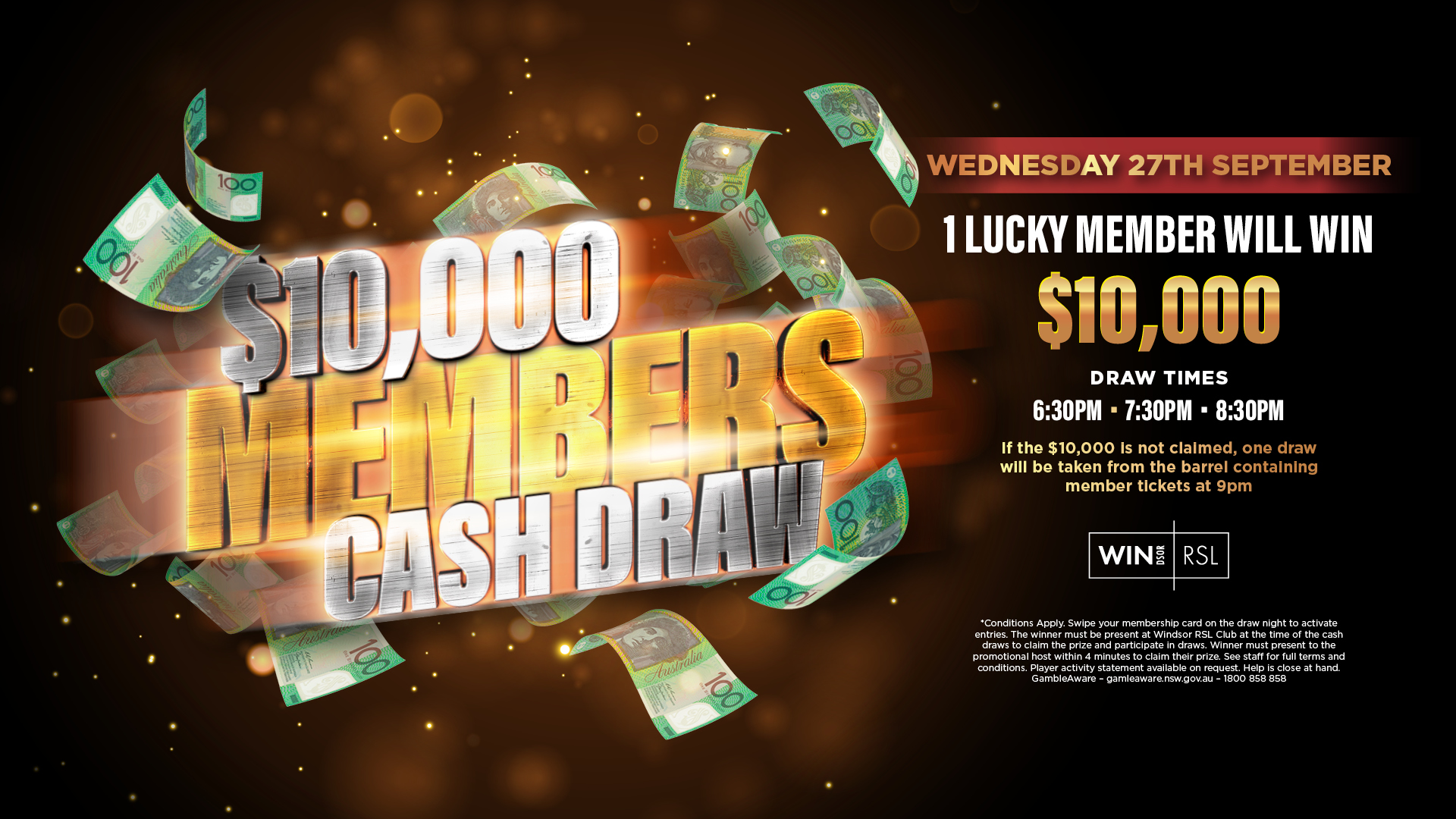 $10,000 Members Cash Draw - Windsor RSL